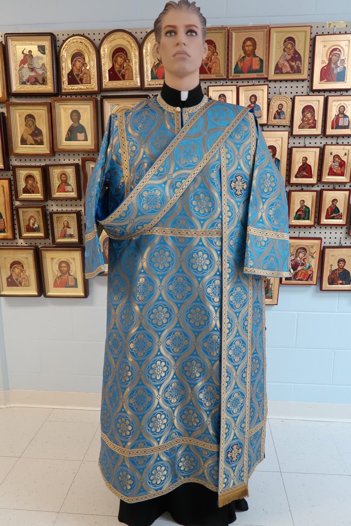 Blue/Gold Deacon Dalmatic Set – Byzantine Church Supplies