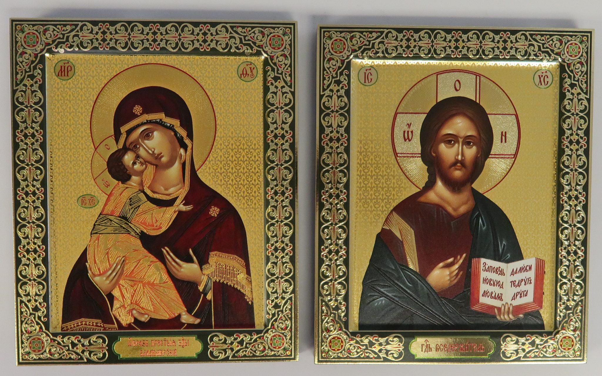 Icon Print Mounted on the Wood #2. 2 Icons Set. – Byzantine Church Supplies