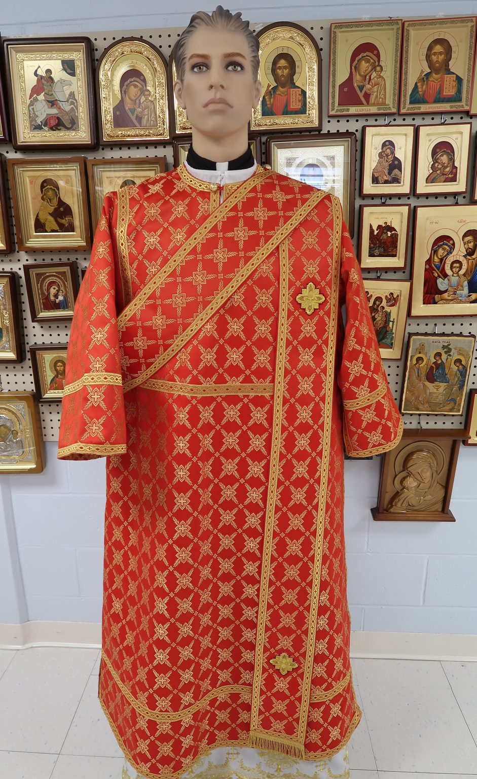 Red/Gold Deacon Dalmatic Set – Byzantine Church Supplies