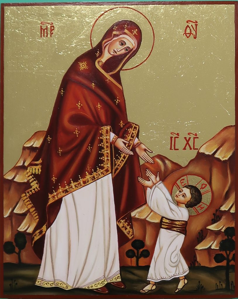 First Steps of Jesus Hand Painted Icon – Byzantine Church Supplies