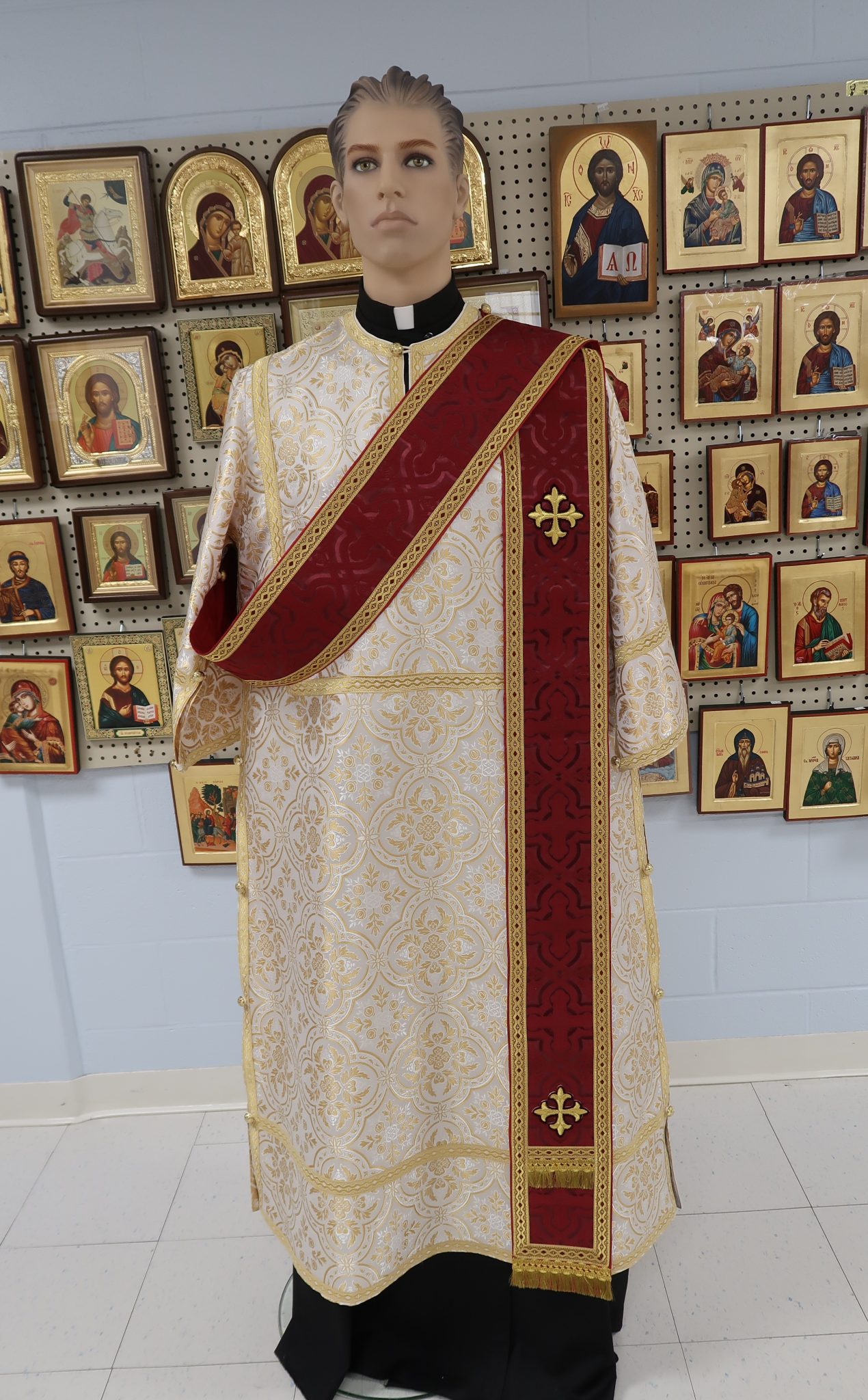 Burgundy Orarion – Byzantine Church Supplies