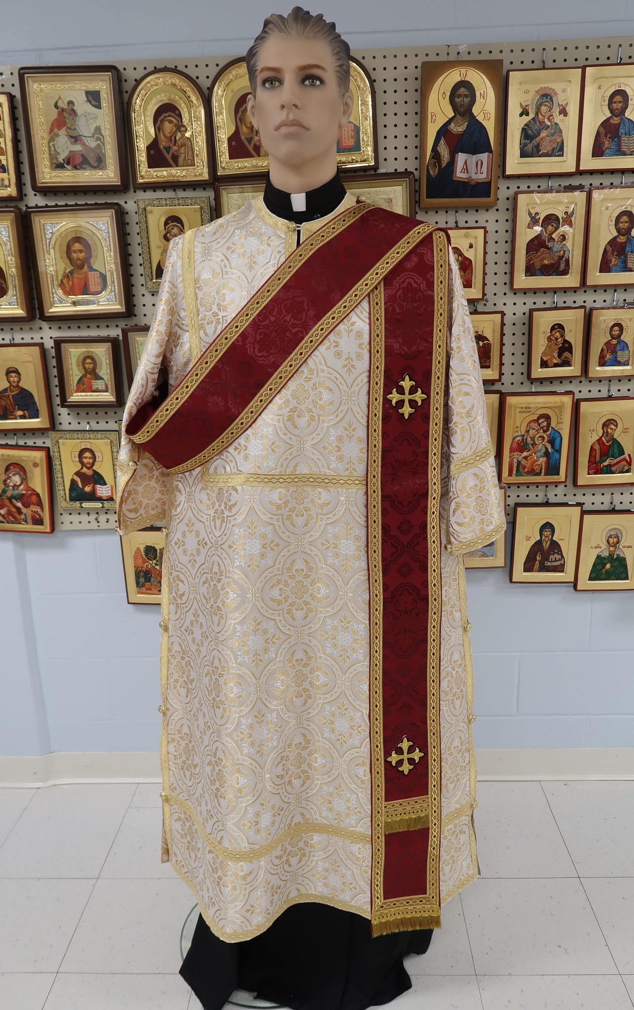 Burgundy Orarion 2 – Byzantine Church Supplies