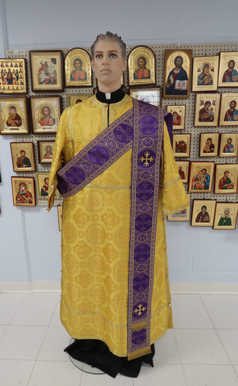 Purple/Gold Orarion – Byzantine Church Supplies