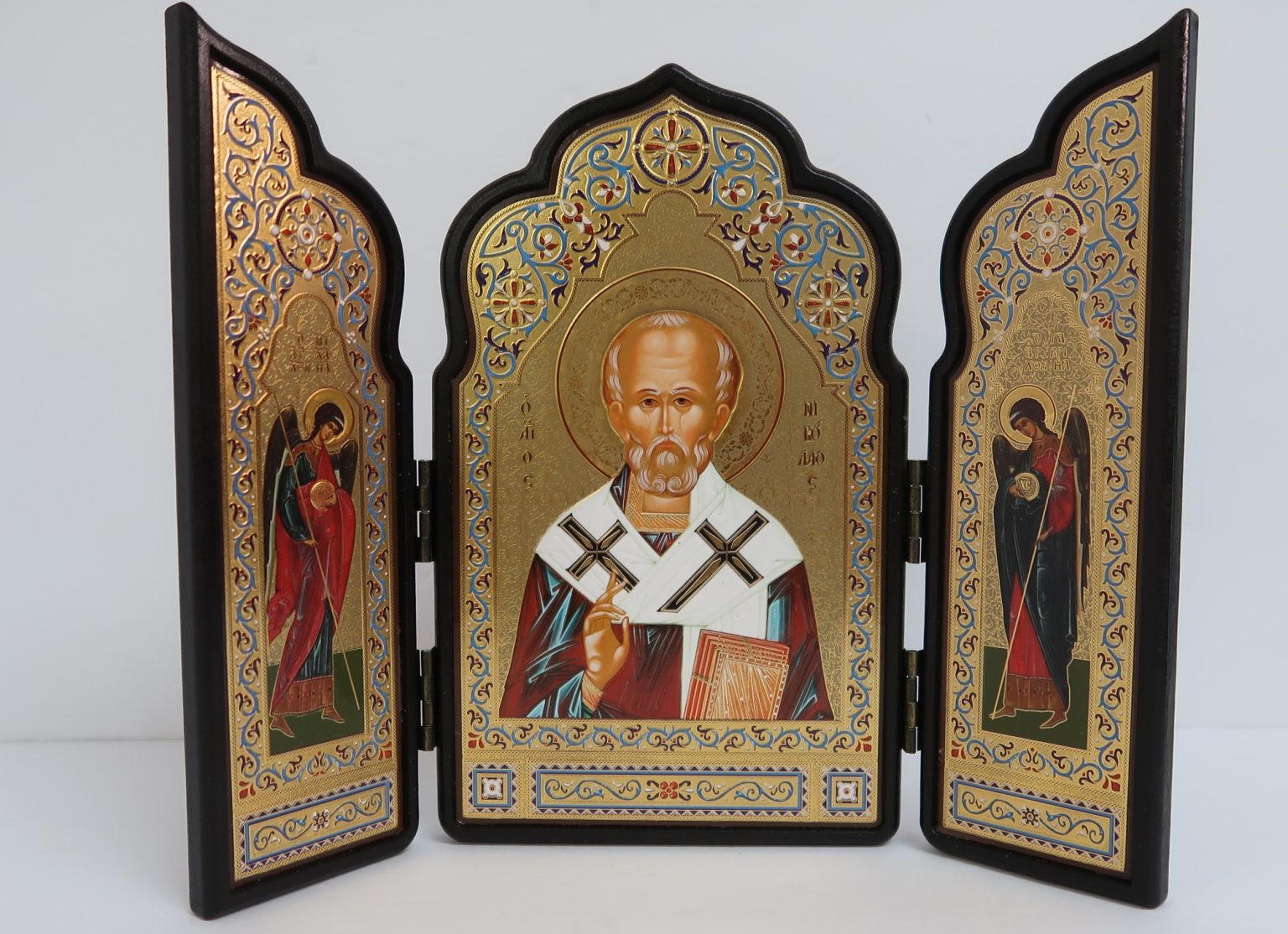 Triptych Icon of St. Nicholas – Byzantine Church Supplies
