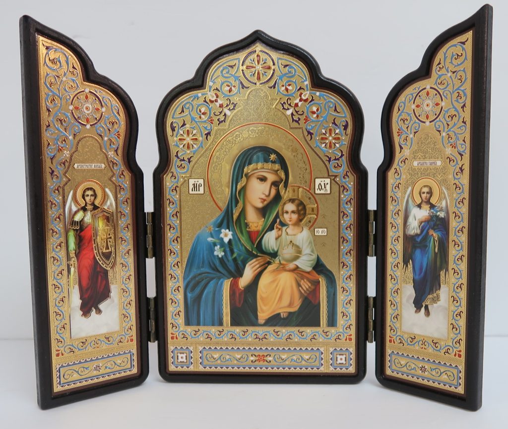 Triptych Icon of Mary – Eternal Bloom – Byzantine Church Supplies